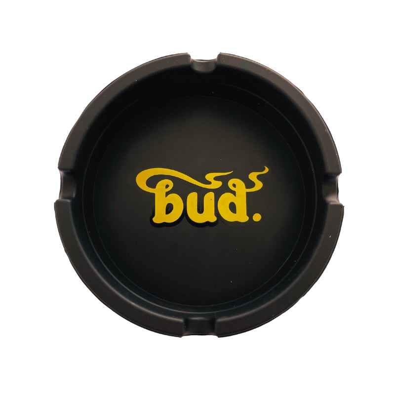 Bud Silicone Ashtray - Black | Glass Bongs Australia