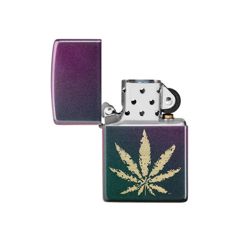 Zippo Iridescent Marijuana Leaf Lighter – Glass Bongs Australia