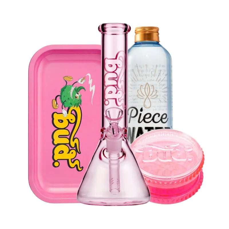 Bud Beaker Bong Starter Bundle - Pink – Glass Bongs Australia