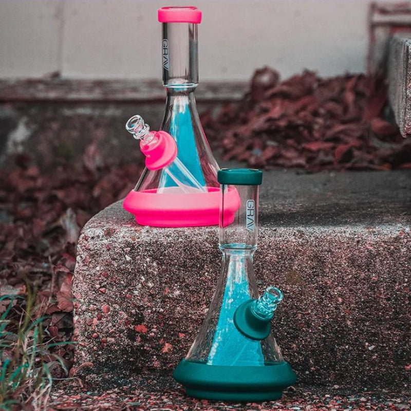 GRAV Deco Silicone Beaker Bong 24cm - Toxic Pink | Glass Bongs AU ...