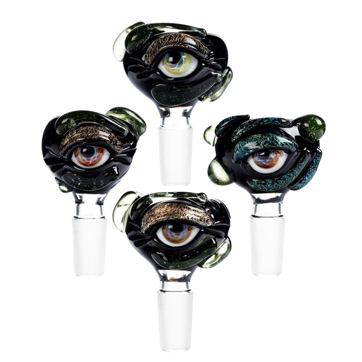 Frank Loves Glass Eyeball Cone Piece 14mm - Black – Glass Bongs Australia
