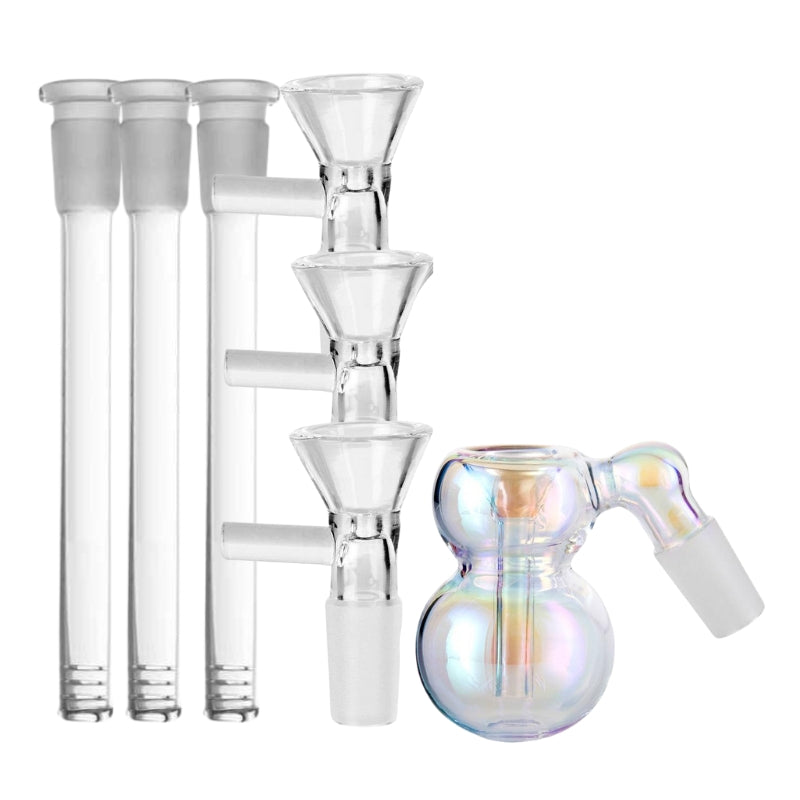 Bong Parts Bundle 14mm | Cone Pieces, Downstems & Ash Catcher – Glass ...