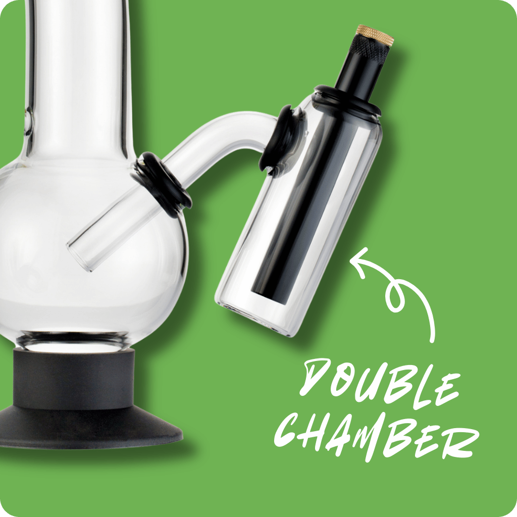 Bud Double Chamber Bubble Bong 29cm – Glass Bongs Australia