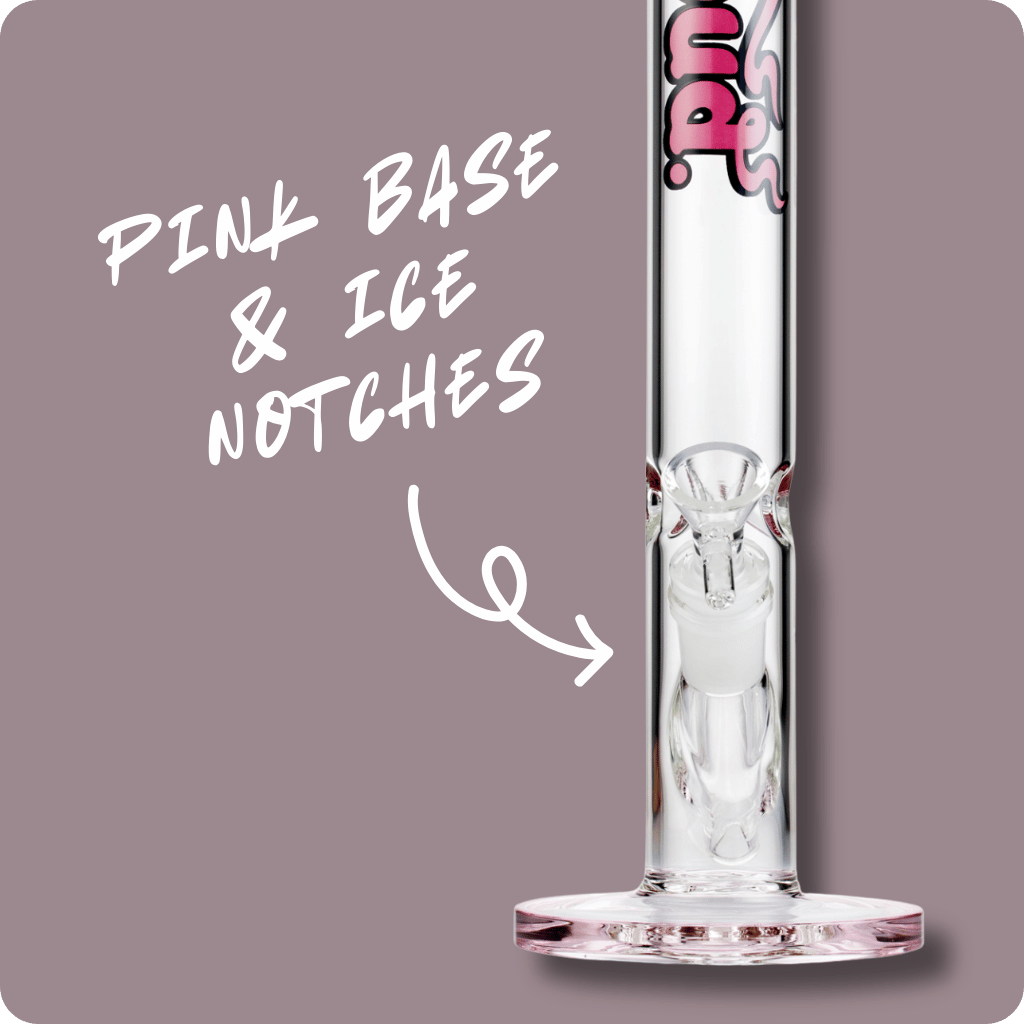 Bud Straight Tube Bong 30cm - Pink | Glass Bongs Australia