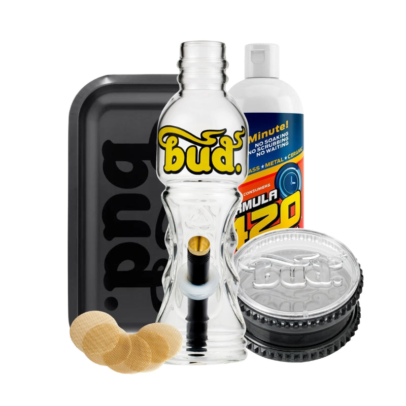 Bud Bottle Bong Starter Bundle – Glass Bongs Australia