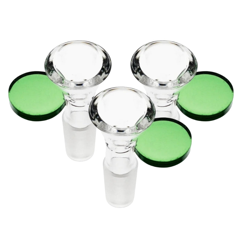 Coin Handle Accent Glass Cone Piece 18mm (3 Pack) – Glass Bongs Australia