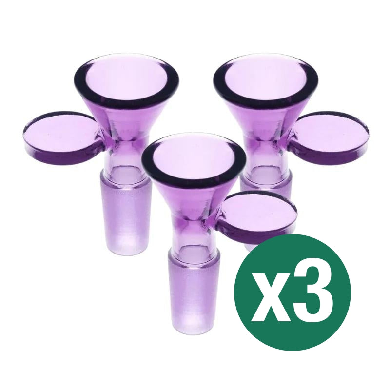 Coin Handle Glass Cone Piece 14mm (3 Pack) – Glass Bongs Australia