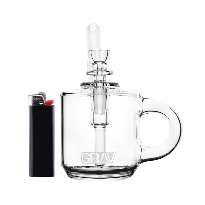 GRAV Coffee Mug Pocket Bubbler Bong 12cm | Glass Bongs Australia