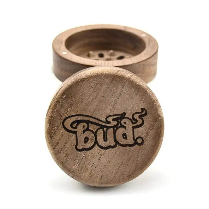 Bud 3-Part Wood Grinder | Premium Herb Grinder | Glass Bongs Australia