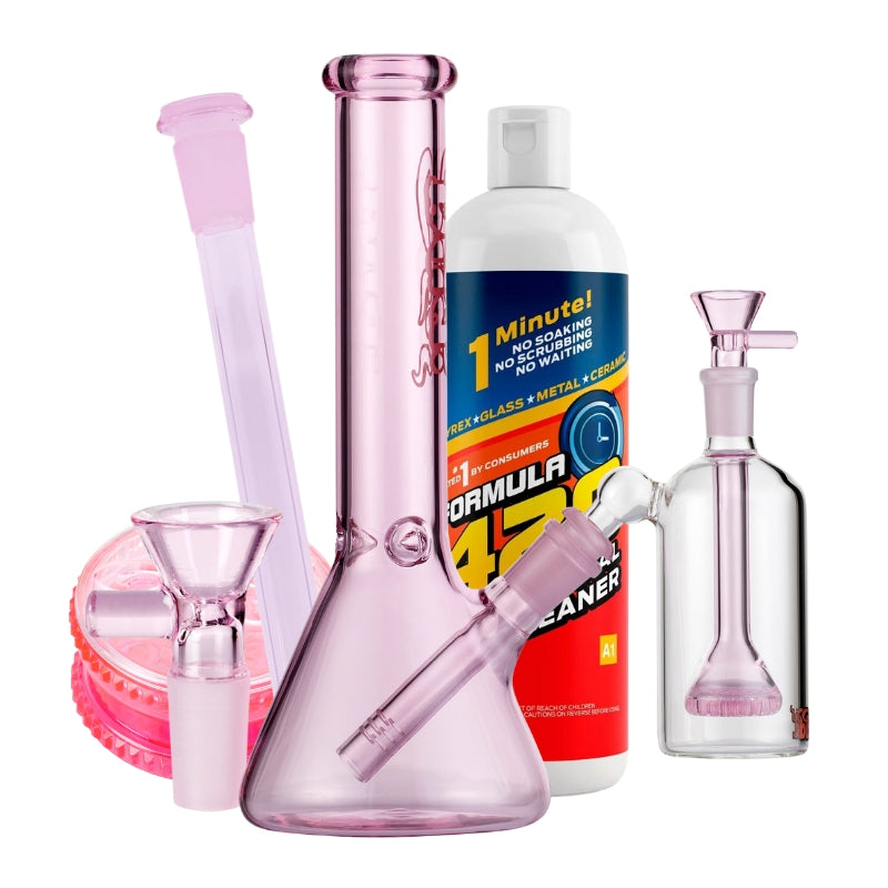 Pink Bud Beaker Bong Bundle - Large – Glass Bongs Australia