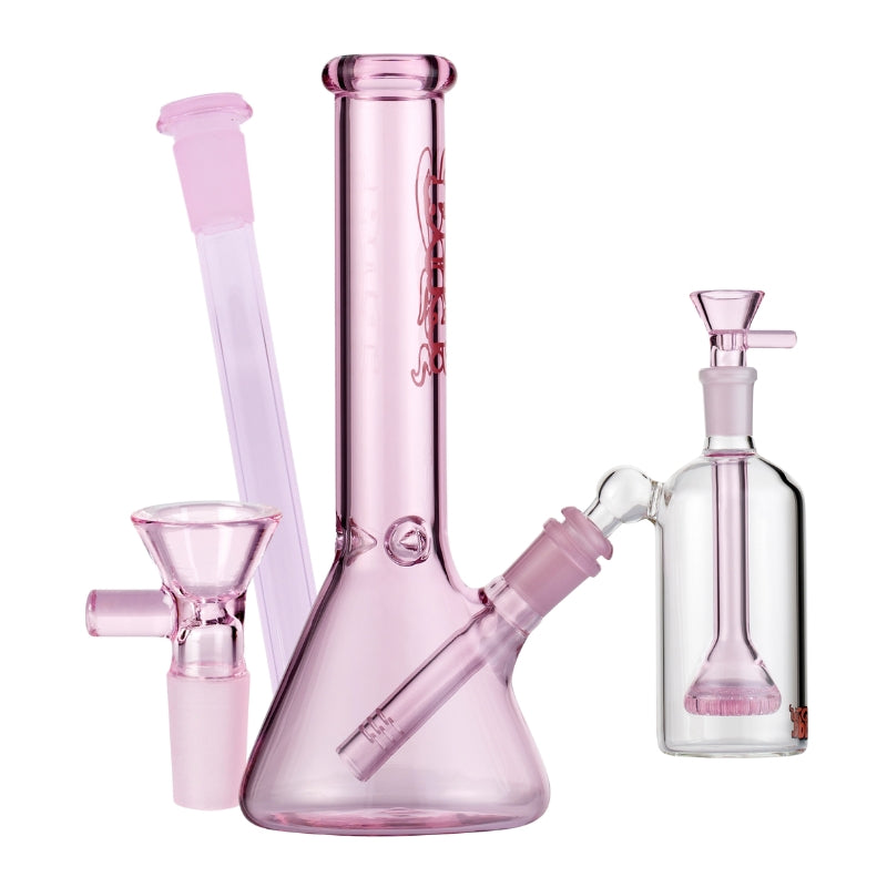 Pink Bud Beaker Bong 25cm Bundle - Medium – Glass Bongs Australia