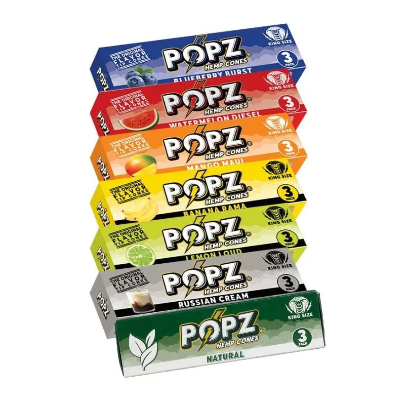 POPZ by King Palm Flavoured Pre-Rolled Hemp Cones (3 Pack) – Glass ...