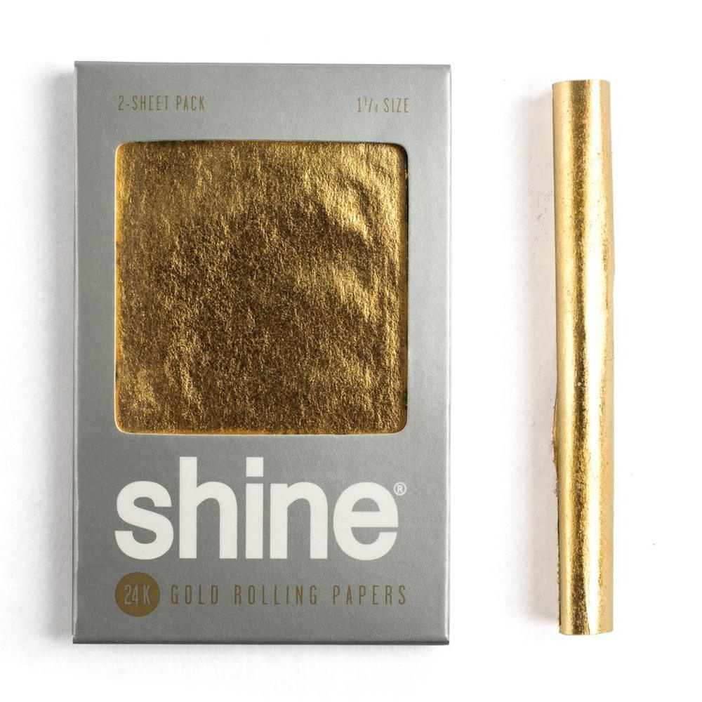 Shine 24K Gold Rolling Papers - 1 1/4 (2 Sheets) – Glass Bongs Australia