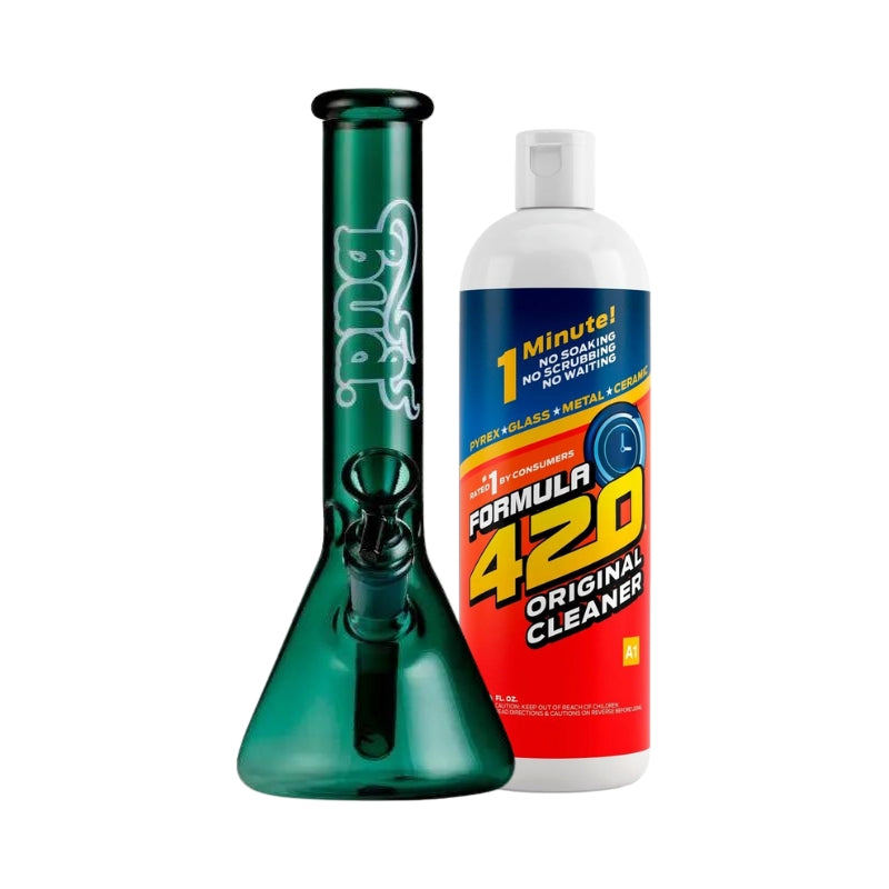 Teal Bud Beaker Bong & Cleaner Bundle – Glass Bongs Australia