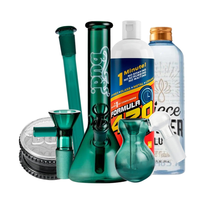 Teal Bud Beaker Bong Bundle - Extra Large – Glass Bongs Australia