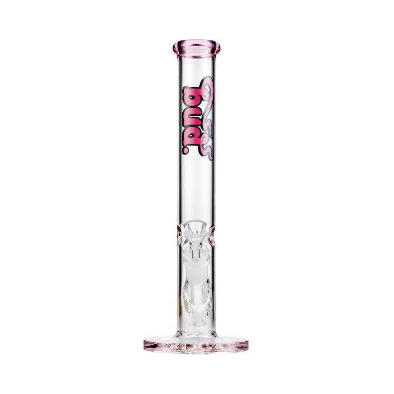 Bud Straight Tube Bong 30cm - Pink | Glass Bongs Australia