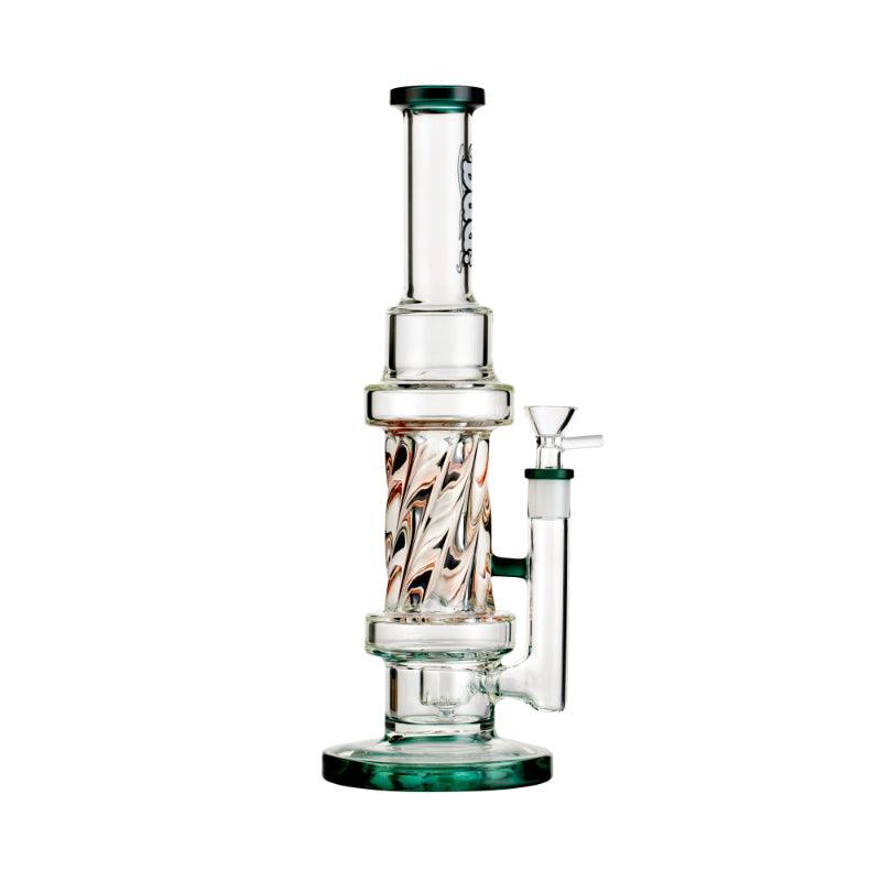 Bud Twisted Inline Percolator Bong 30cm | Glass Bongs Australia