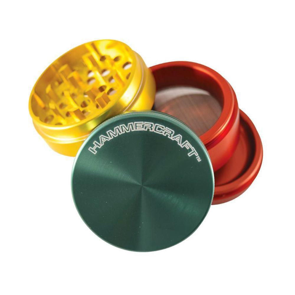 Hammercraft 4-Part Aluminium Rasta Grinder 38mm – Glass Bongs Australia